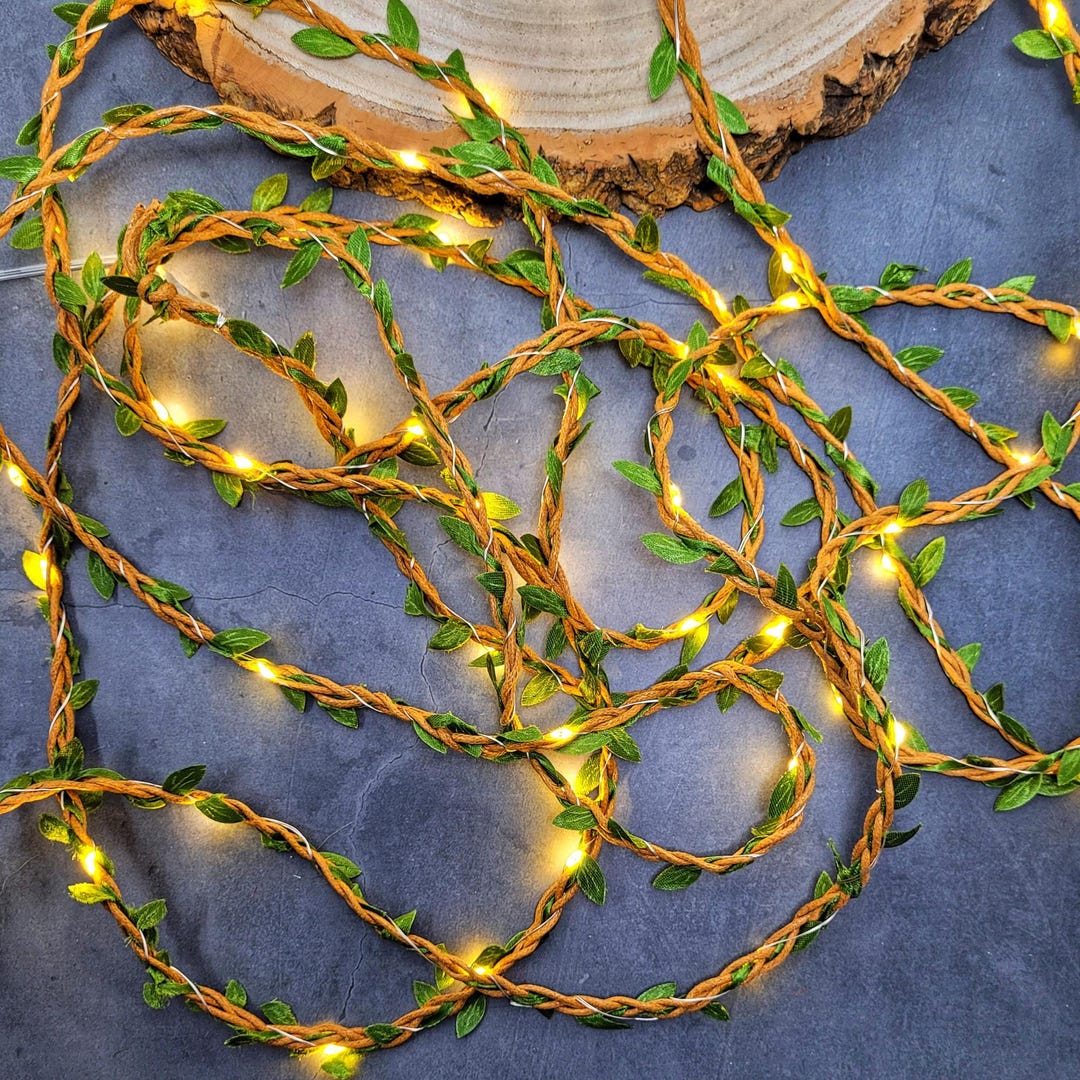 Green Vine Fairy Lights - Rustic Wedding Table Decor Garland - Boho Bedroom Decor - LED String ...