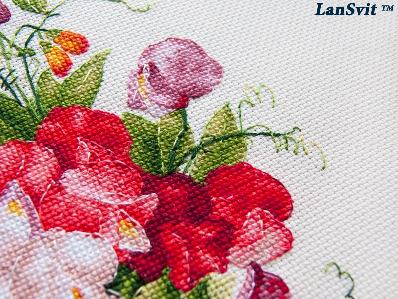 Sweet Pea Lansvit CROSS-STITCH PATTERN a-004p /flower - Etsy