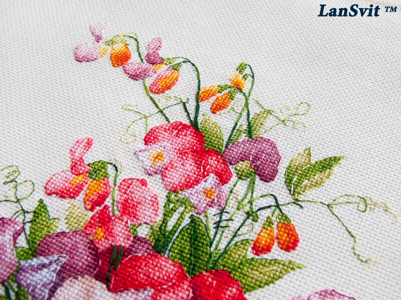 Sweet Pea Lansvit CROSS-STITCH PATTERN a-004p /flower - Etsy