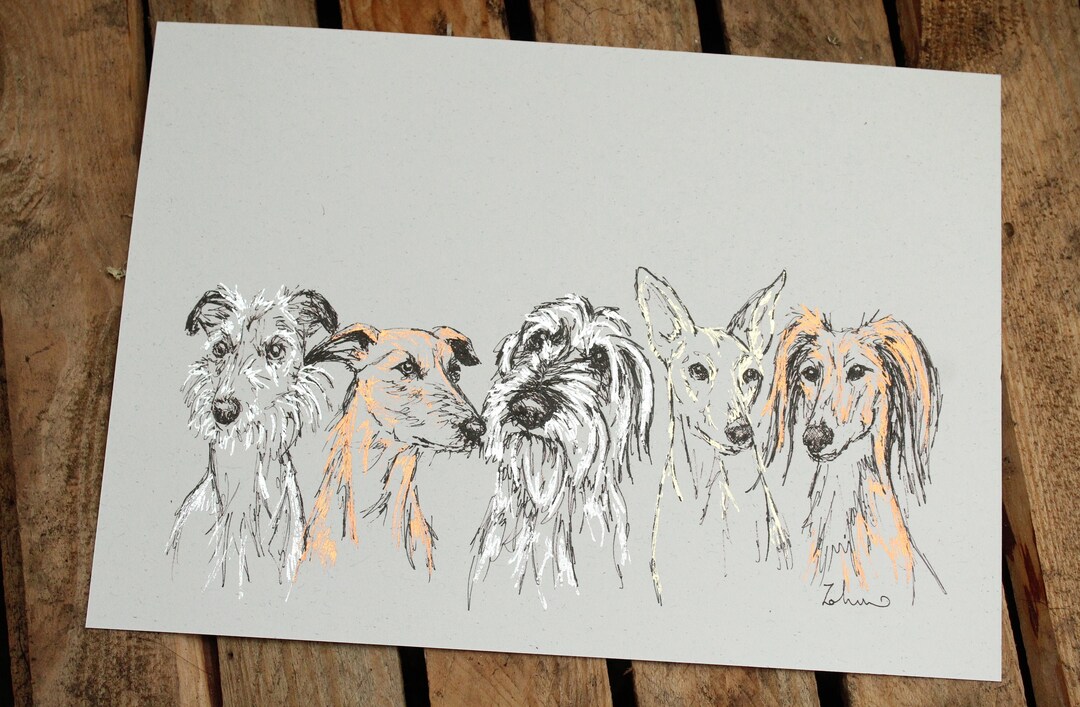 Lurcher Wall Art, Foil Lurcher Print. Lurcher Gift, Custom Dog Gift ...