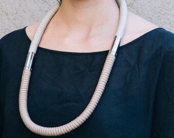 Green and Red color necklace Hand made wrapped cord necklace | Etsy