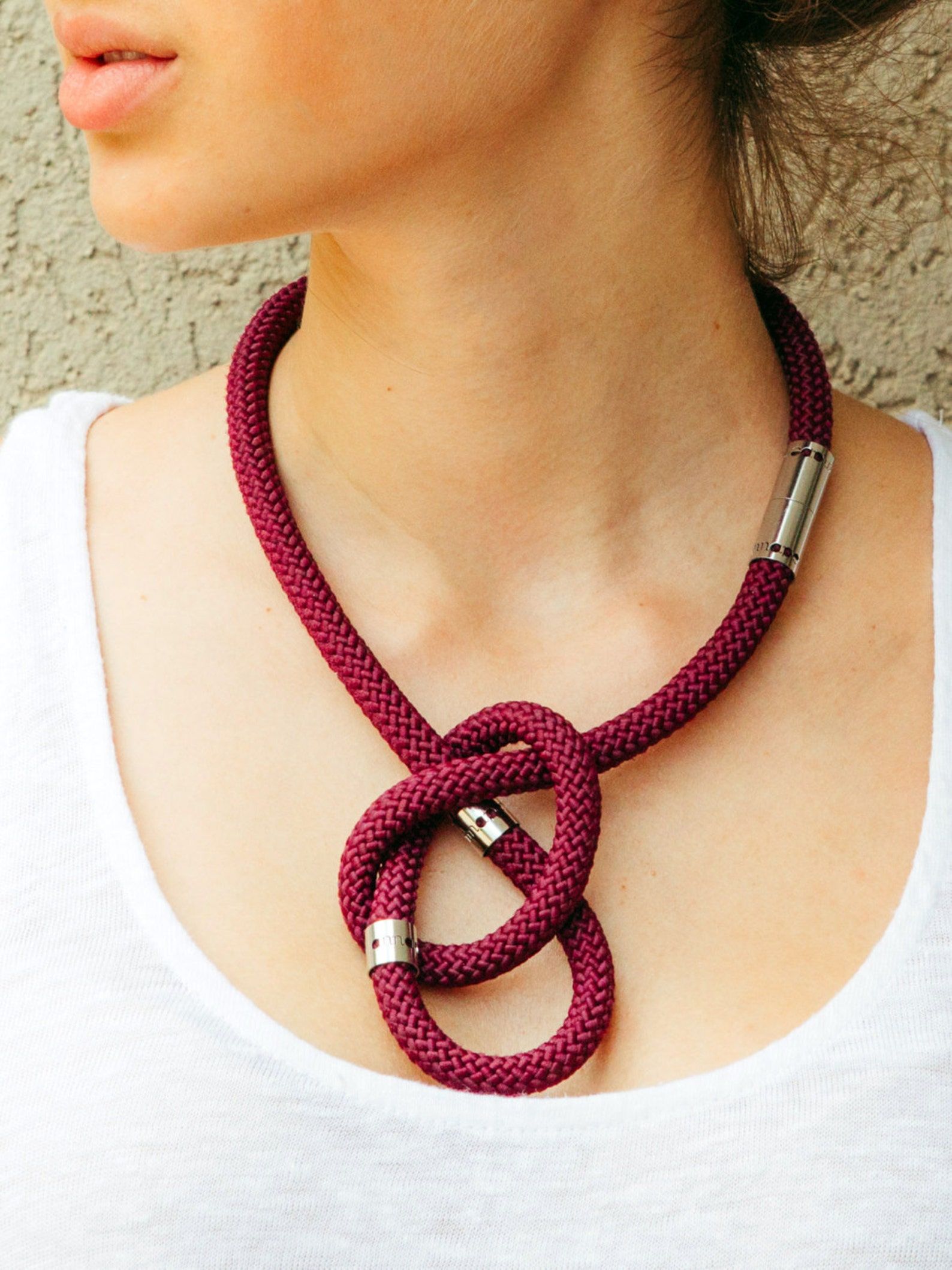 Burgundy Rope Necklace Pendant Rope Necklace Burgundy - Etsy