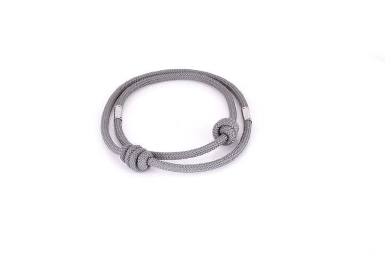 Grey Rope Necklace, Grey Statement Jewelry, Grey Knot Jewelry, Grey ...
