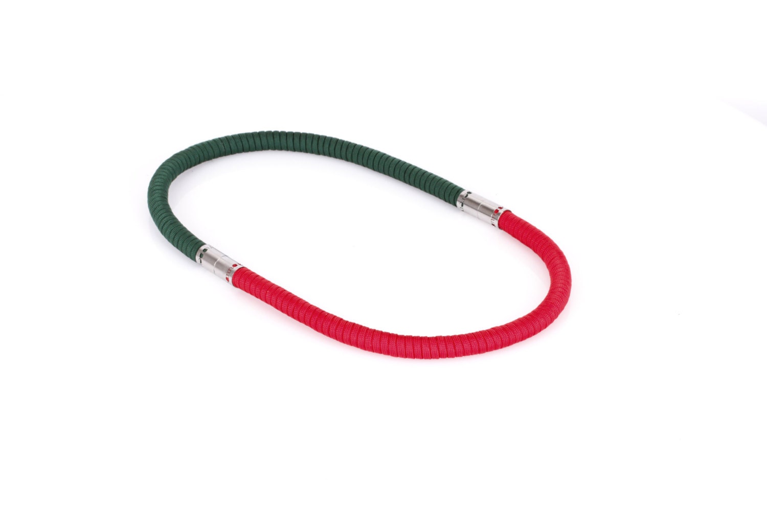 Green and Red Color Necklace, Hand Made Wrapped Cord Necklace, Unique ...