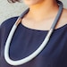 Hand Made Wrapped Cord Necklace Unique Grey and Silver - Etsy