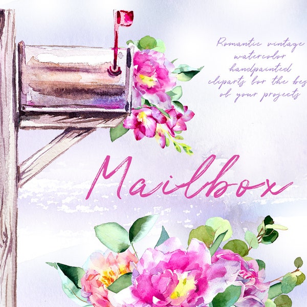 Watercolor Mailbox Clipart - Etsy