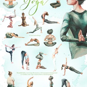 Watercolor Yoga Clipart Set,meditation Illustration,zen Design,spa ...