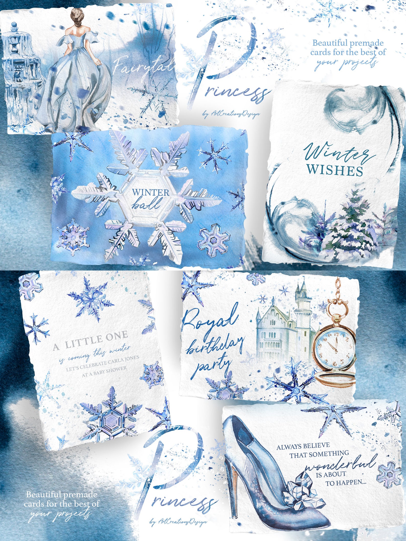 Watercolor Princess Clipart Setfairytale Illustrationfantasy - Etsy