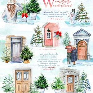 Watercolor Winter Wonderland Clipart Set,christmas Illustration,winter ...
