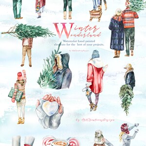 Watercolor Winter Wonderland Clipart Setchristmas - Etsy