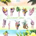 Watercolor Summertime Clipart Bundlesurfing Clipartgirl in - Etsy