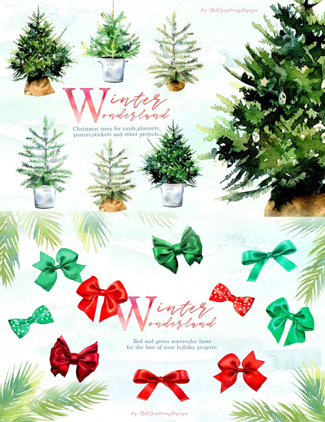 Watercolor Winter Wonderland Clipart SetChristmas | Etsy