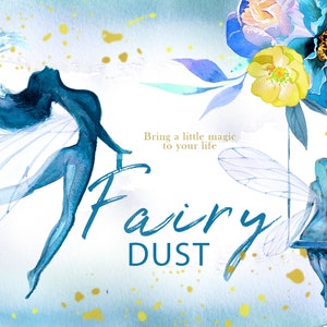 Watercolor Fairy Dust Clipart Set,fantasy,mysterious,fairy Dust,wings ...