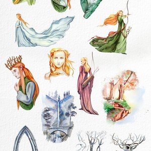 Watercolor Elf Clipart Set,fantasy,fantastic Creatures,imagination ...