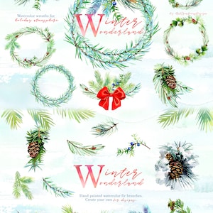 Watercolor Winter Wonderland Clipart Set,christmas Illustration,winter ...