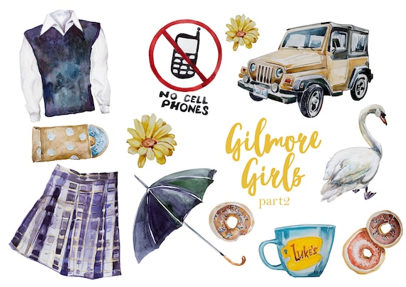 Watercolor Gilmore Girls Part2 Clipart Setlorelai And Etsy