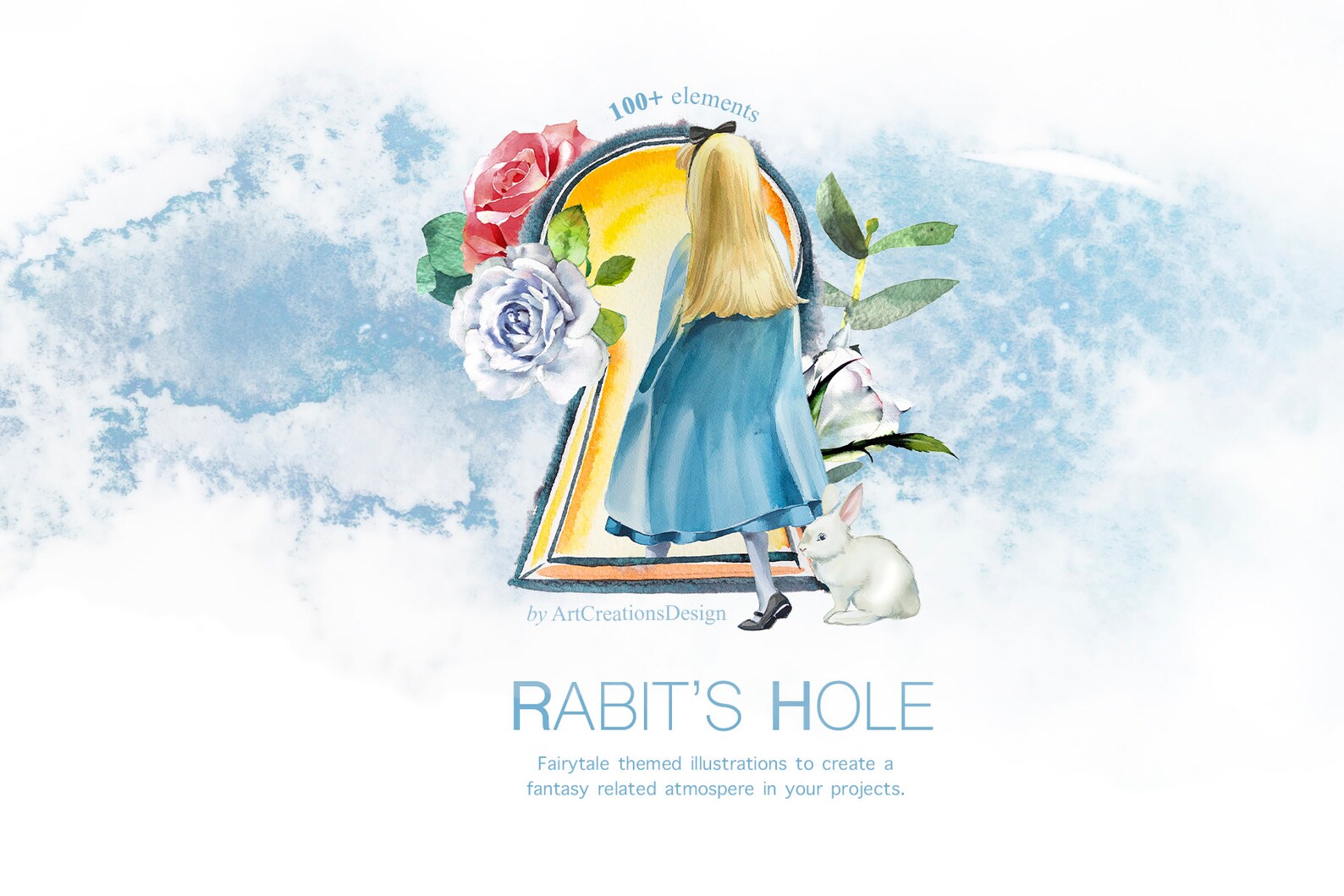 Watercolor Rabit's Hole Clipart Setalice in - Etsy