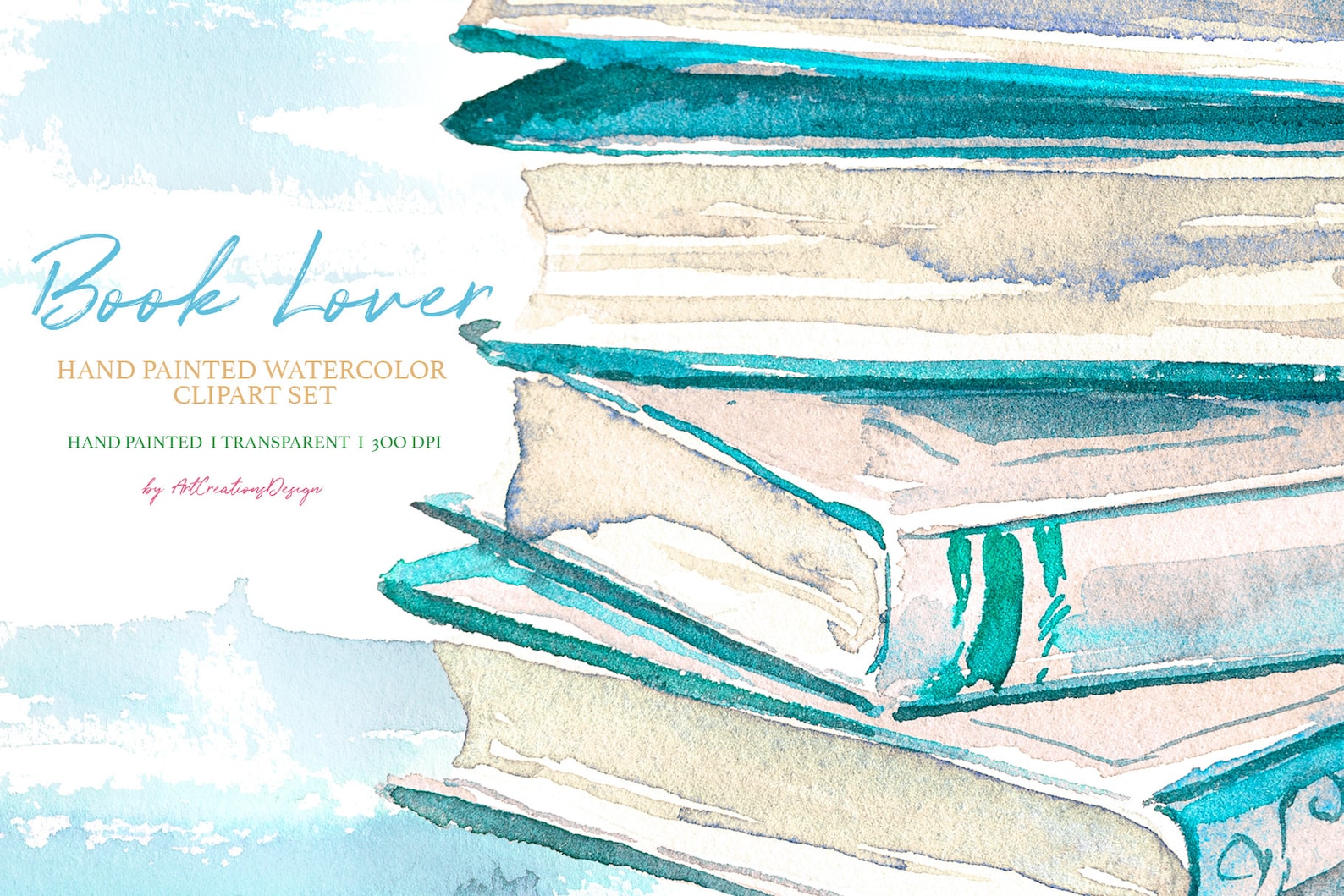 Watercolor Book Lover Clipart Setstudentgirl Reading a - Etsy Canada