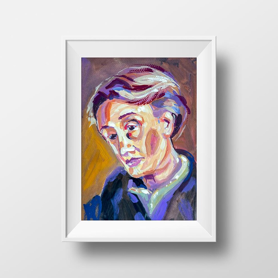 Virginia Woolf Print, Print of a Hand Painted Original Painting of a ...