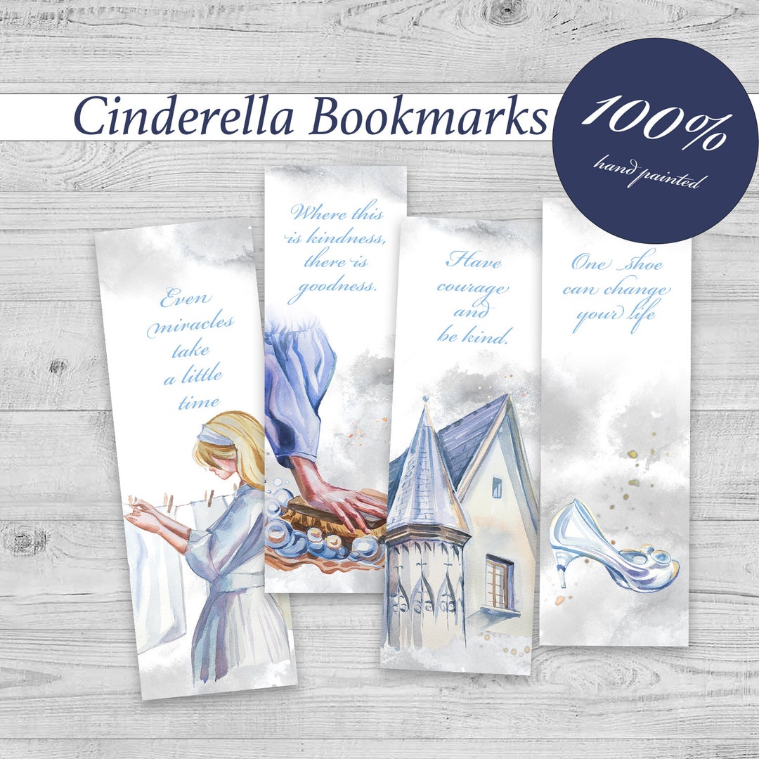 Cinderella Bookmarks,faitytale Bookmark Printable,glass Slipper,book ...