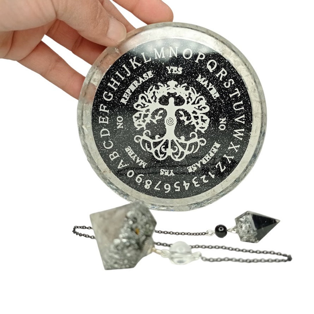 Pendulum and Board With Tree of Life and Shungite, Divination Board and ...