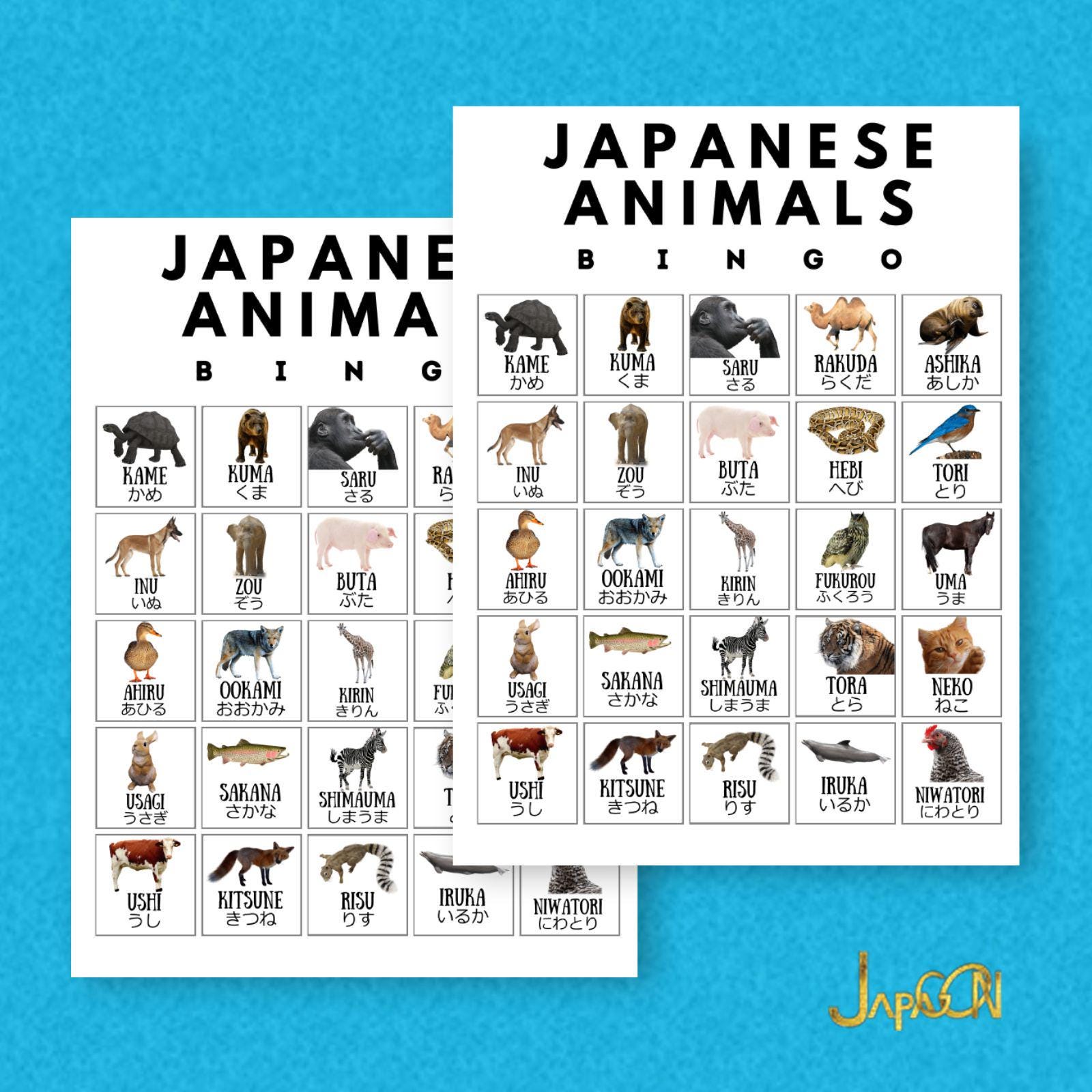 Japanese Animal Learning With Pictures, Educational Game, Japanese ...