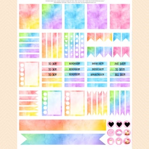 Watercolor Planner Stickers, Printable Planner Sticker, Condren Planner ...