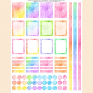 Watercolor Planner Stickers, Printable Planner Sticker, Condren Planner ...