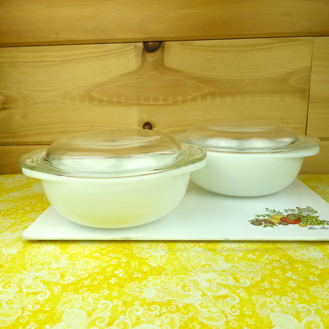 1 Pyrex 1-liter Casserole With Cover, Opal White, #022 - Etsy