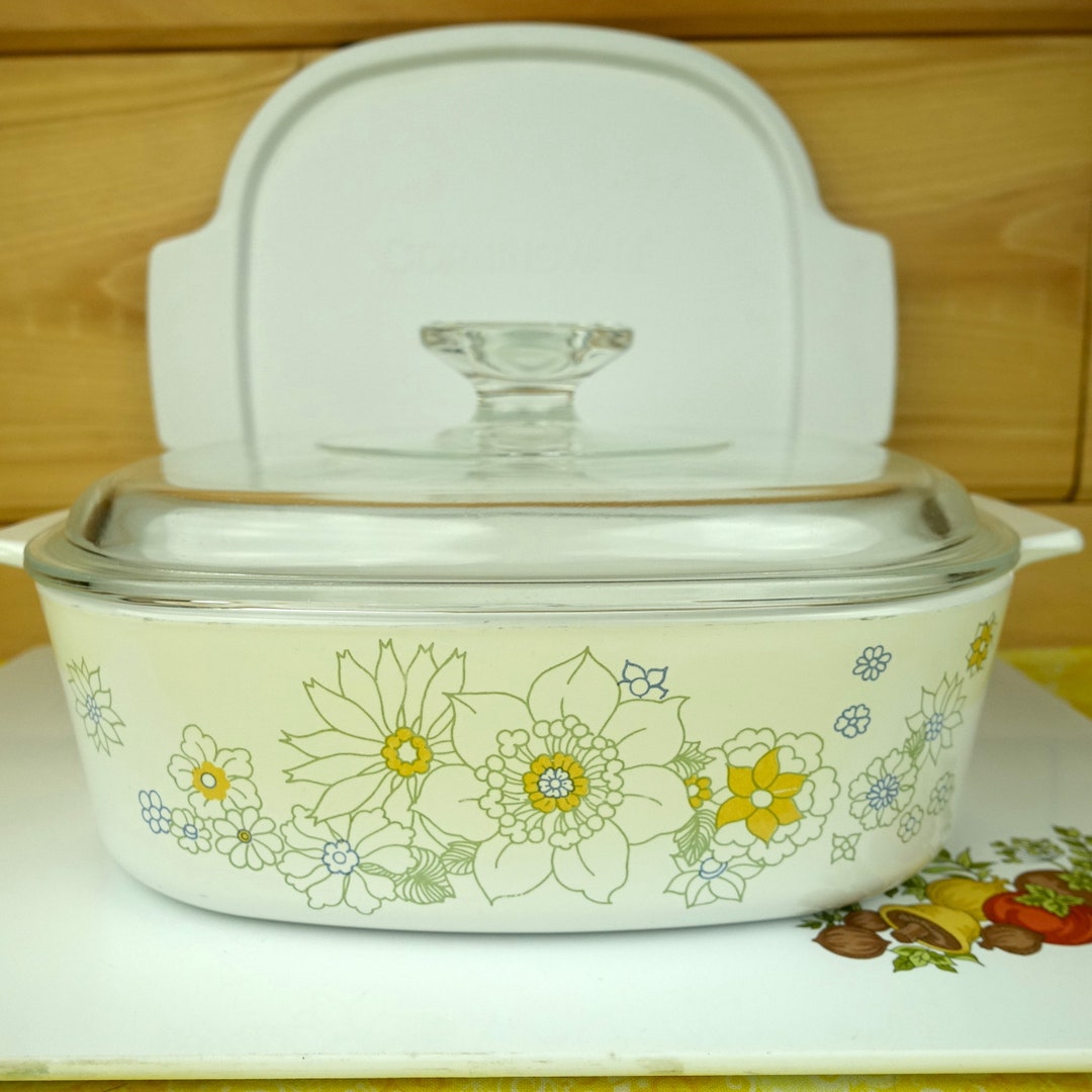Corning Ware 2-quart Casserole, Floral Bouquet 3rd Edition With Glass ...