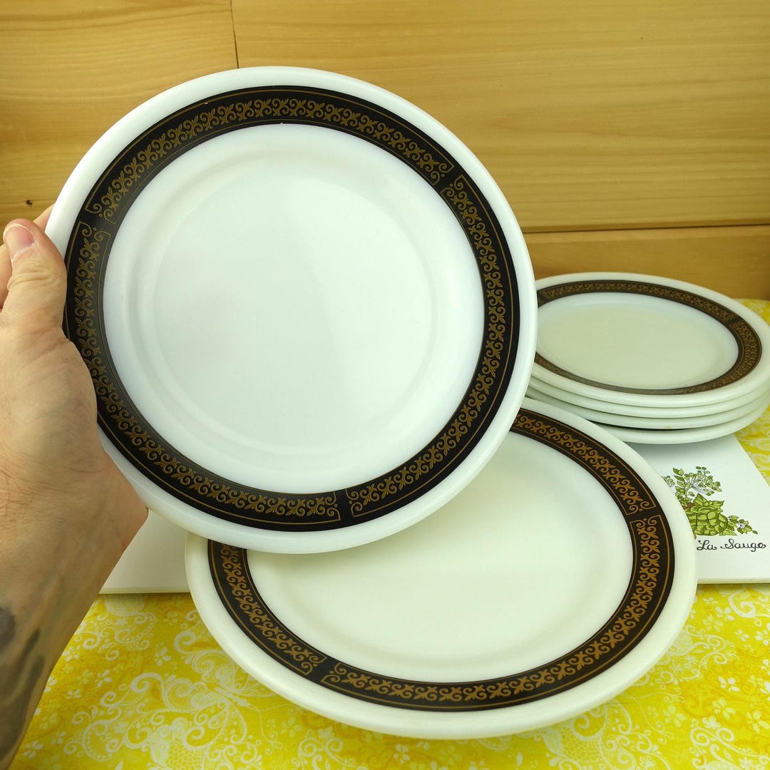 2 Pyrex 9-inch Dinner Plates, Restaurant Ware, Ebony Pattern, #703 - Etsy