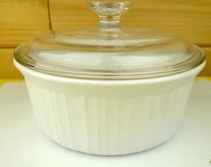 Corning Ware 1.6-liter Round Casserole With Cover, French White, #F-5-B ...