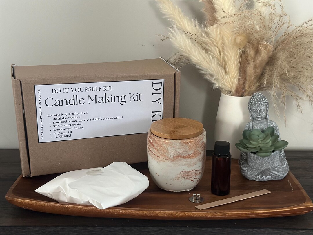 DIY Scented Candle Making Kit With Handmade Jar - Etsy