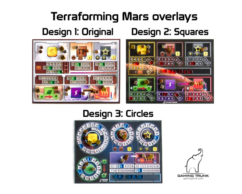 5pcs Terraforming Mars Player Board Acrylic Overlays | Player Trays for ...