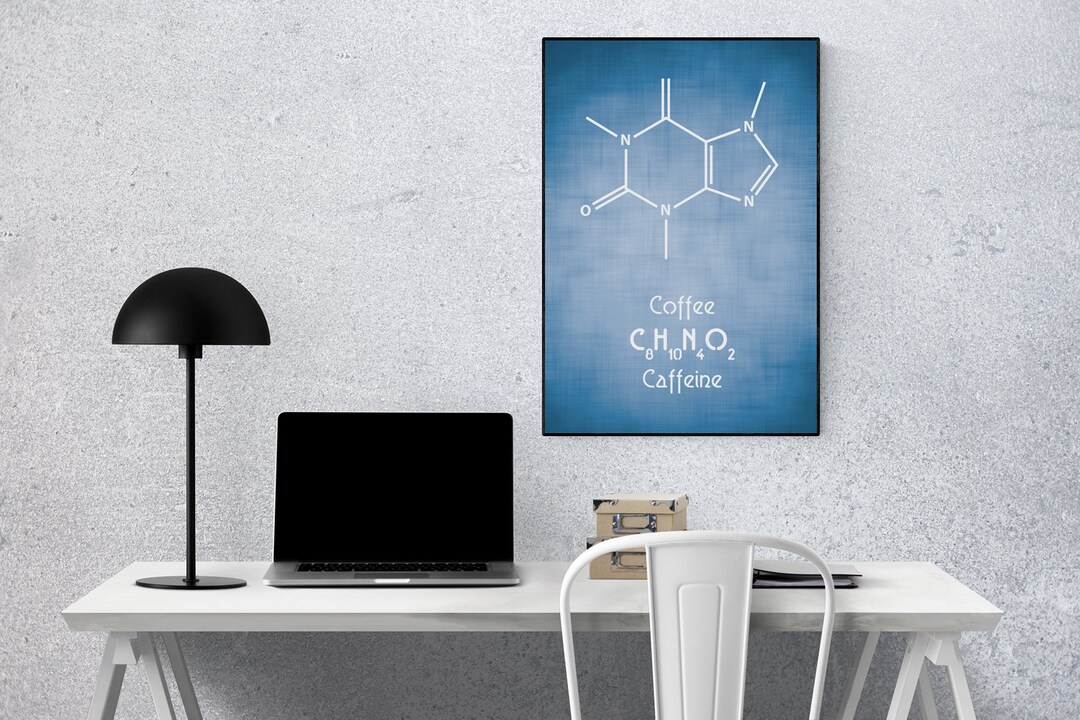 A4 Caffeine Molecule, Coffee Print, Coffee Prints, Chemistry Art ...