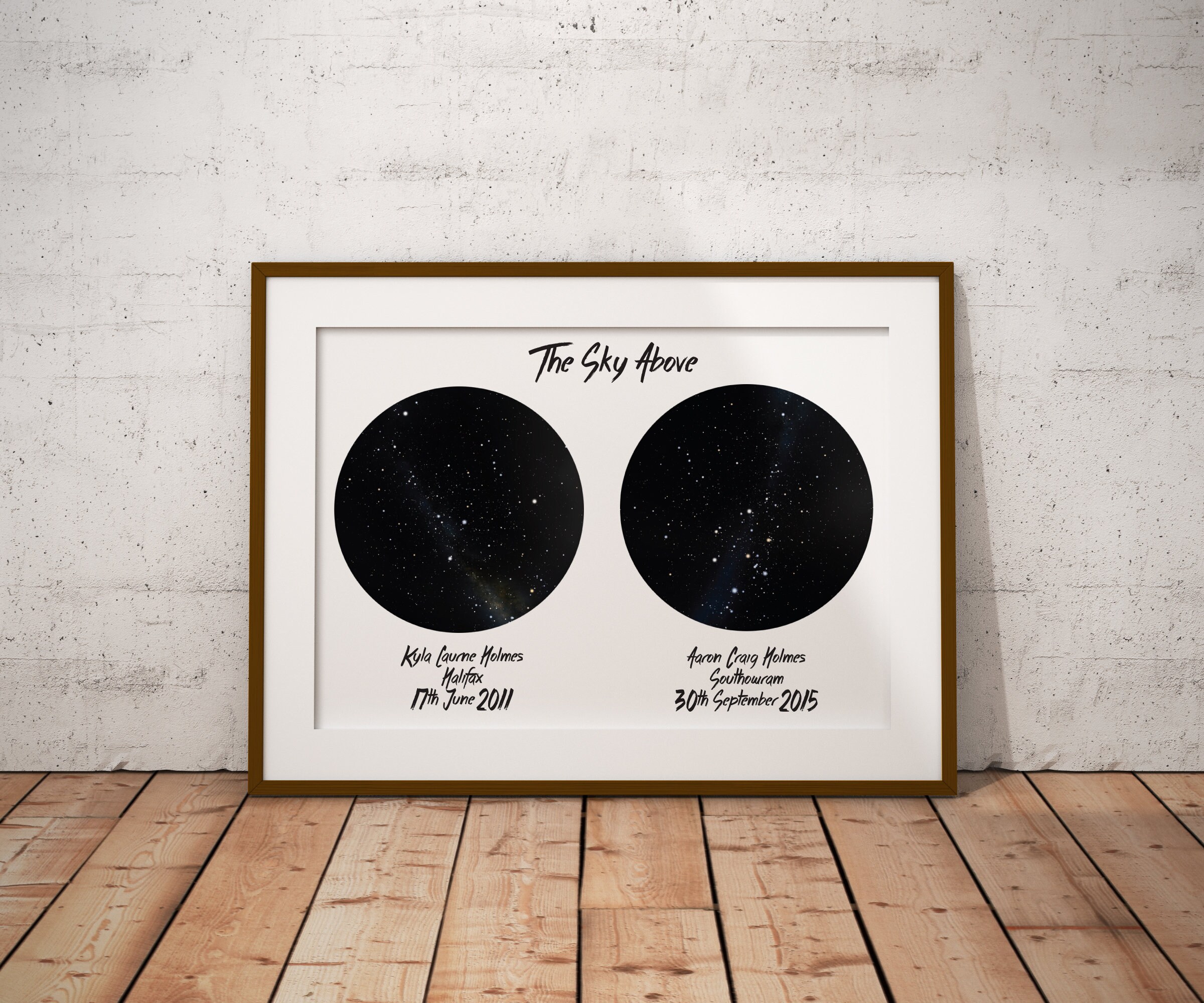 2 Star Chart Print Star Maps Personalised Map of the Stars | Etsy