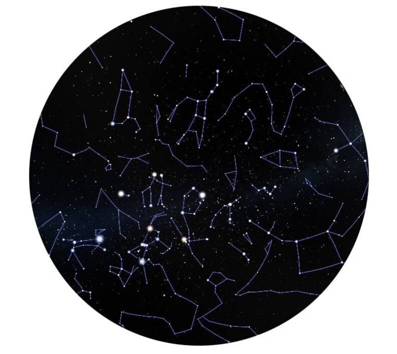 Black Star Map Print - Star Chart - Personalised Map of the Stars ...