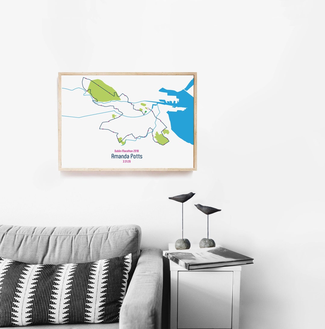 Dublin Marathon Print Personalised Memento of Running the Marathon ...