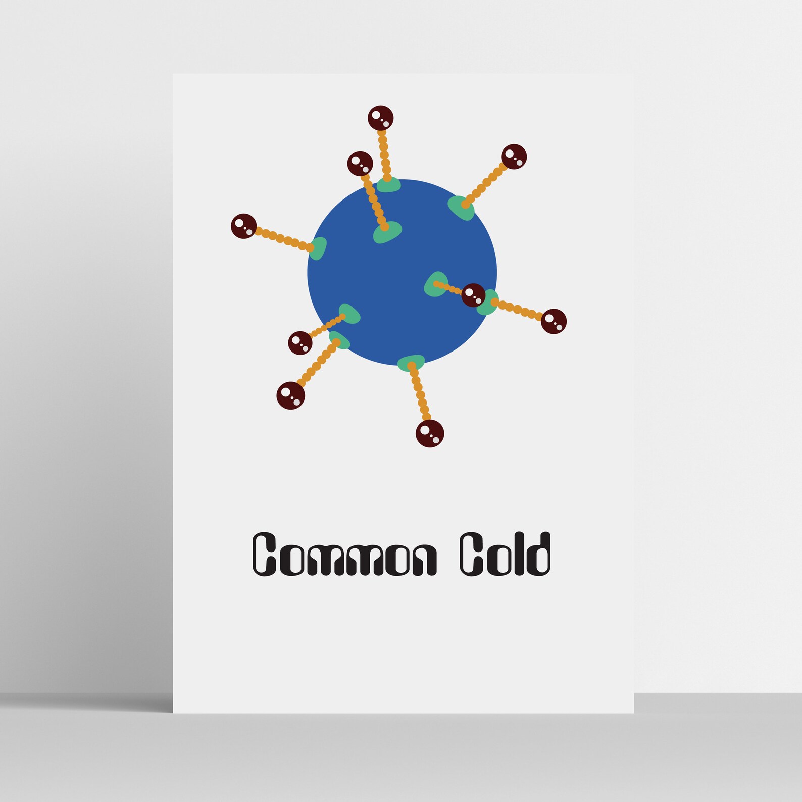 Virus Art Flu Art Science Print Biologist Print Virus Common Cold Art ...