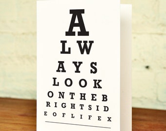 Graduation Eye Chart Card.paper Goods.eye Chart.eye - Etsy