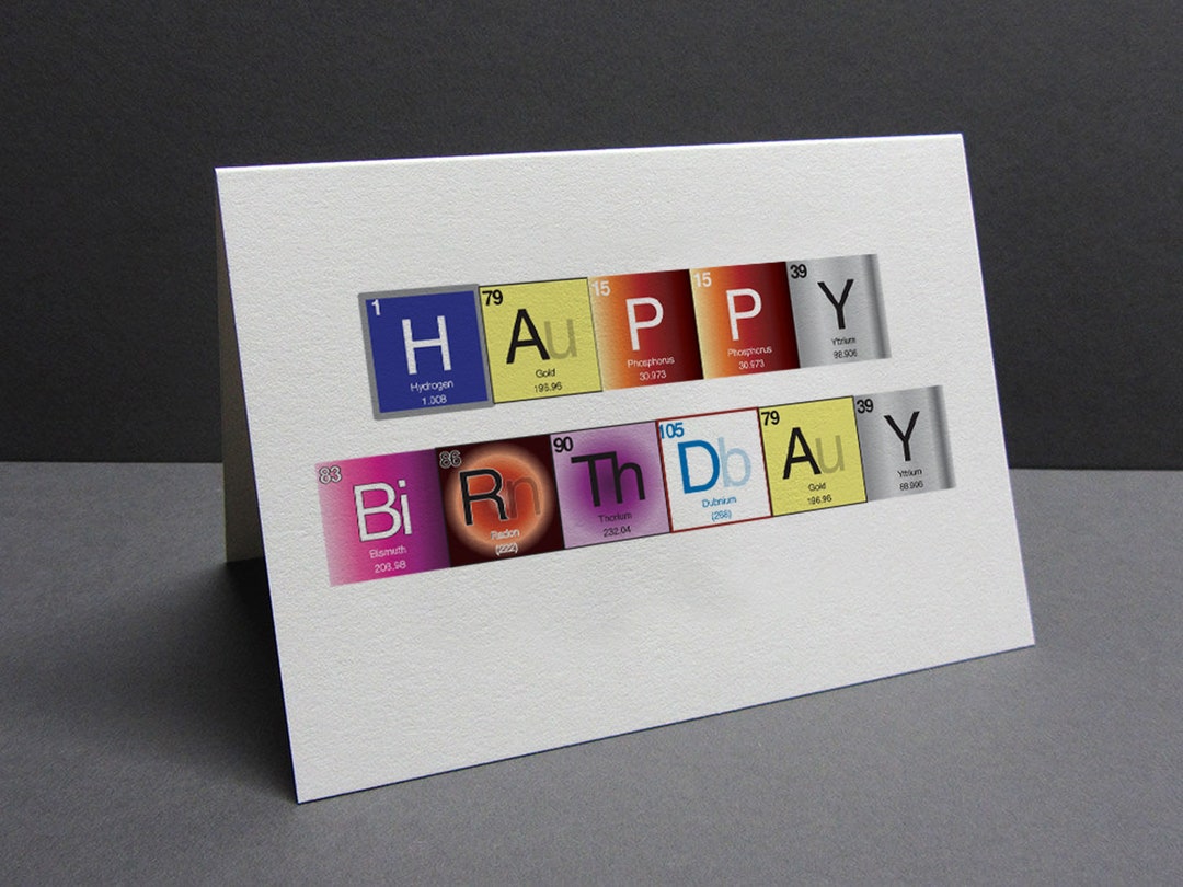 Periodic Table Card - Greeting Card - Happy Birthday - Etsy