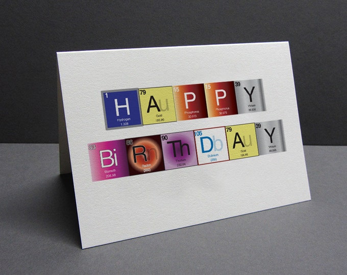 Periodic Table Card - Greeting Card - Happy Birthday - Etsy UK