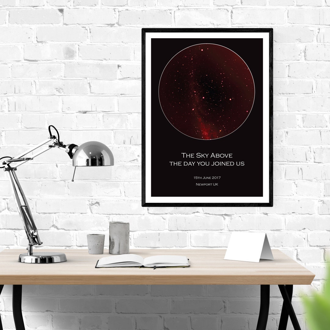 Star Map Print - Red Star Chart -personalised Map of the Stars ...