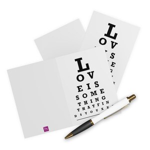 Eye Chart Card - Love is - Snellen Eye Chart - Perfect Valentine's Day ...