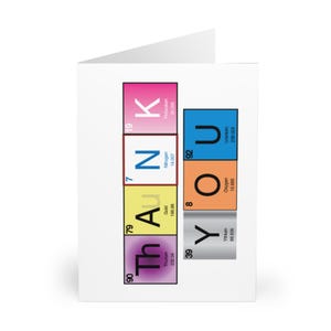 Periodic Table Card Greeting Card Thank You - Etsy UK