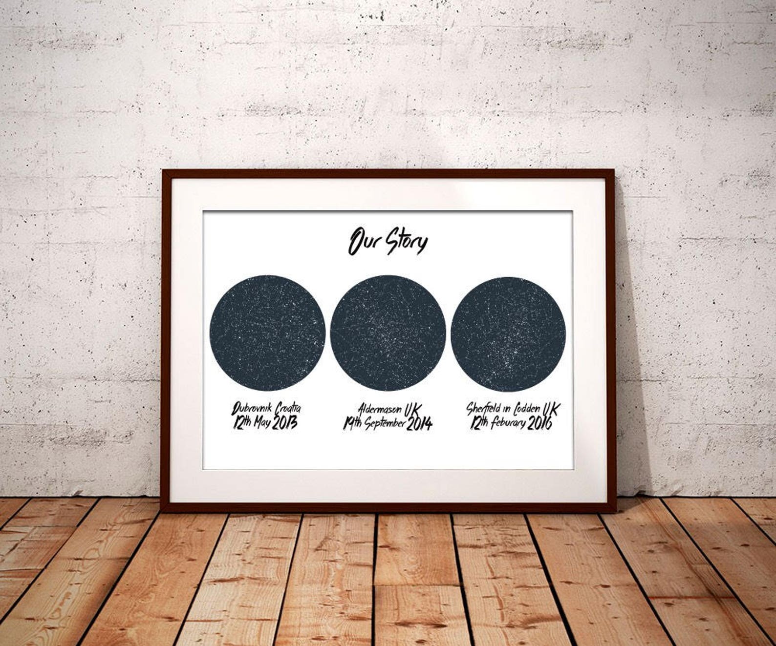 3 Star Chart Print - Star Maps - Personalised Map of the Stars - Our ...