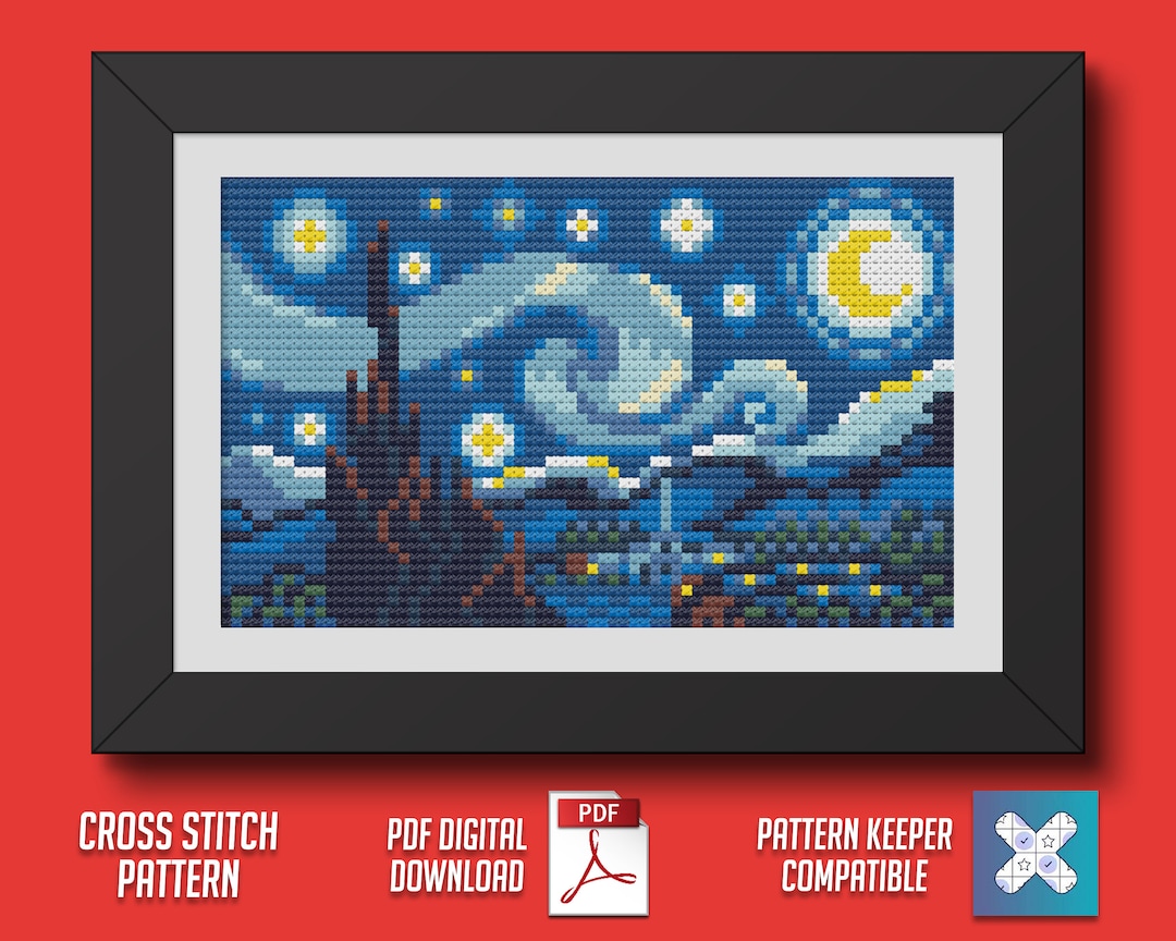 The Starry Night Cross Stitch Pattern [PDF] - Digital Download - Van ...