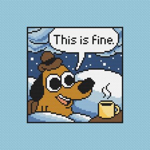 This is Fine - Snow Version - Cross Stitch Pattern [PDF] - Digital ...