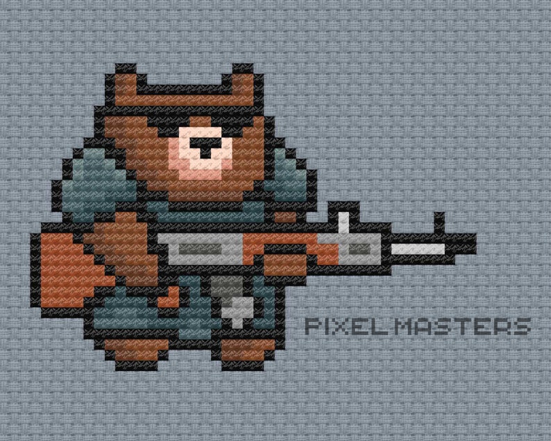 Tactibear Valorant Cross Stitch Pattern PDF Digital - Etsy Australia