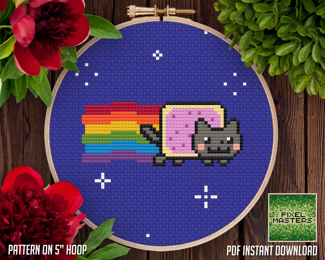 Nyan Cat Cross Stitch Pattern [PDF] - Pattern Keeper Compatible ...